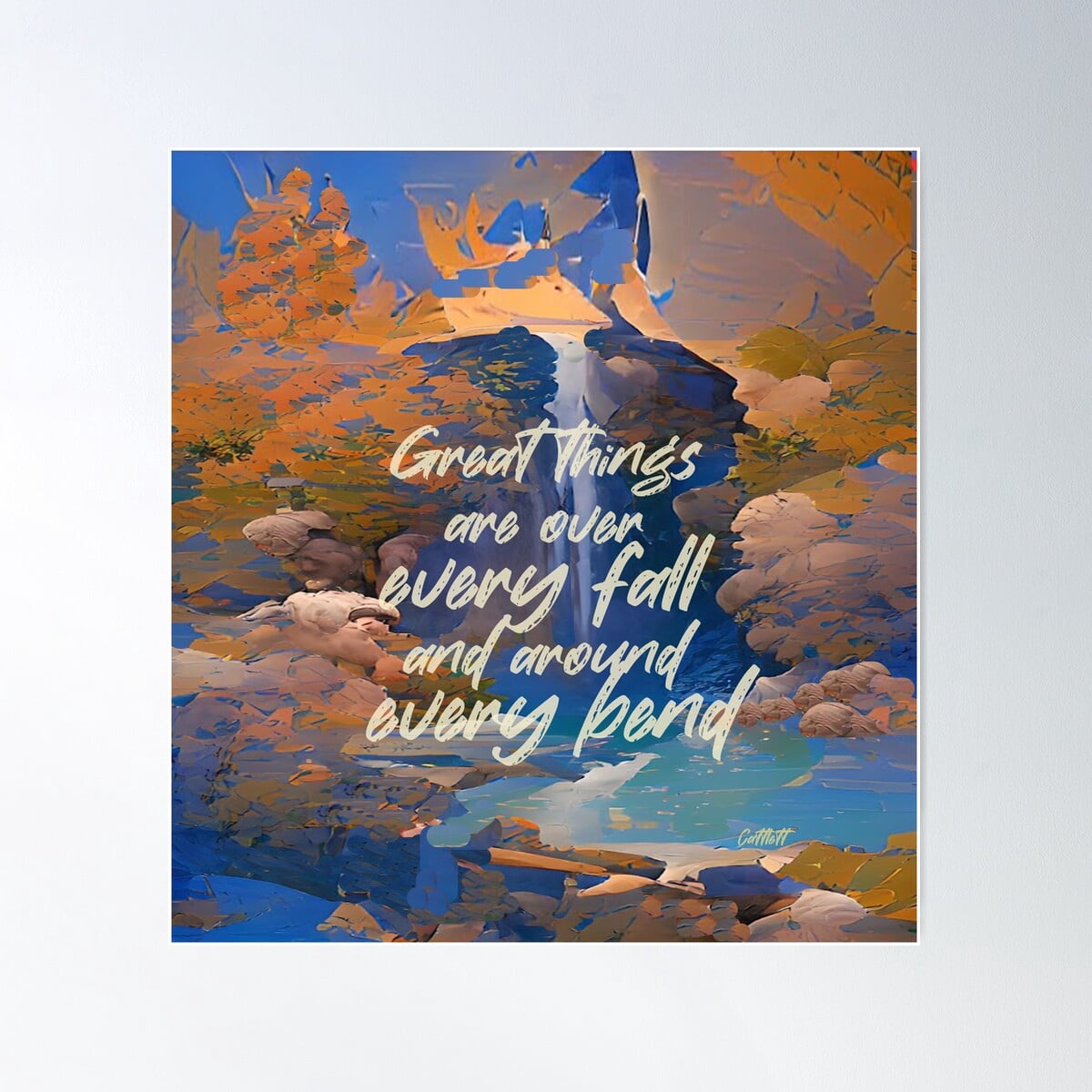 Inspirational Quotes - Hiker - Nature -Waterfall Poster Wall Art ...