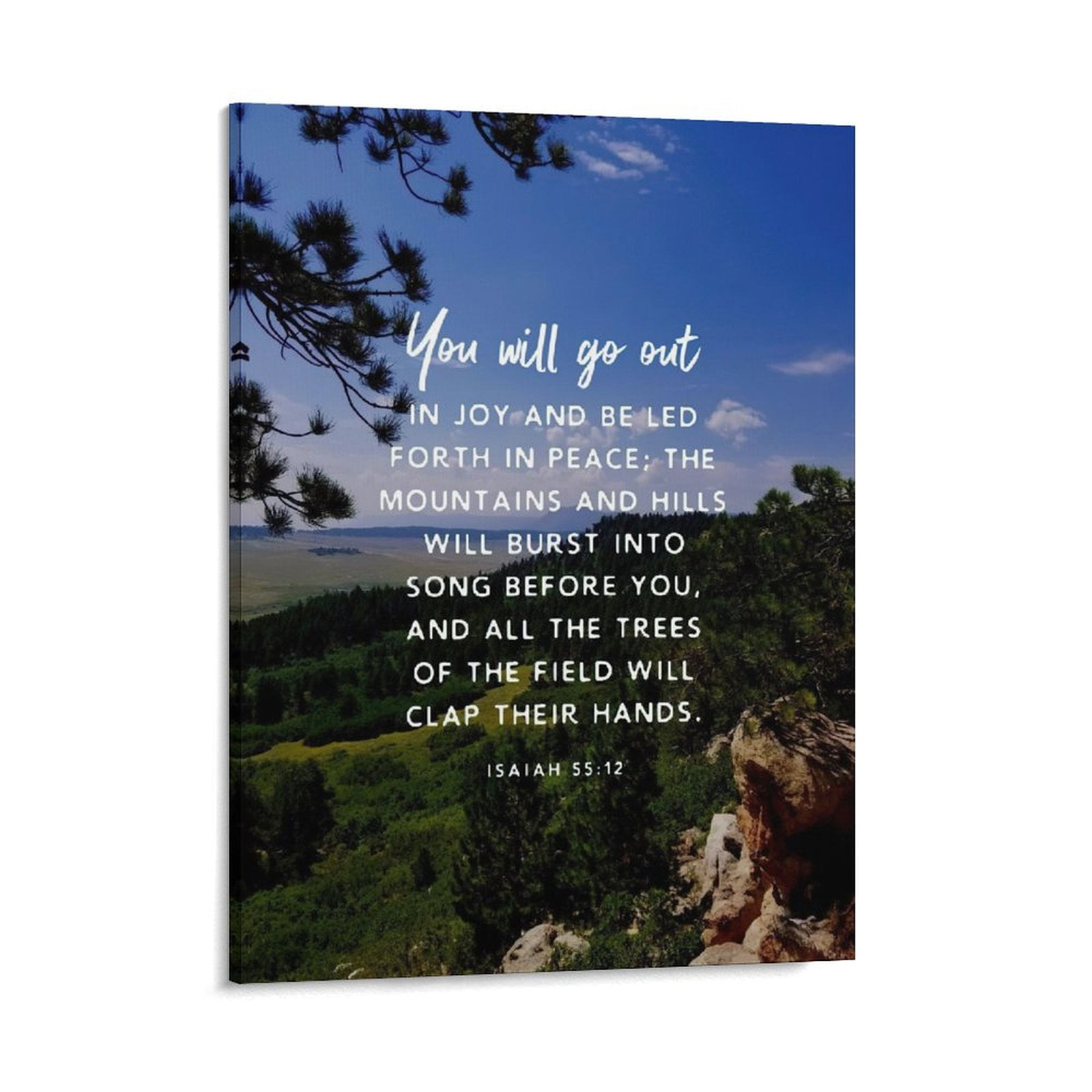 Inspirational Quotes Isaiah 55 12 Wall Art Bible Poetry Verses Framed ...