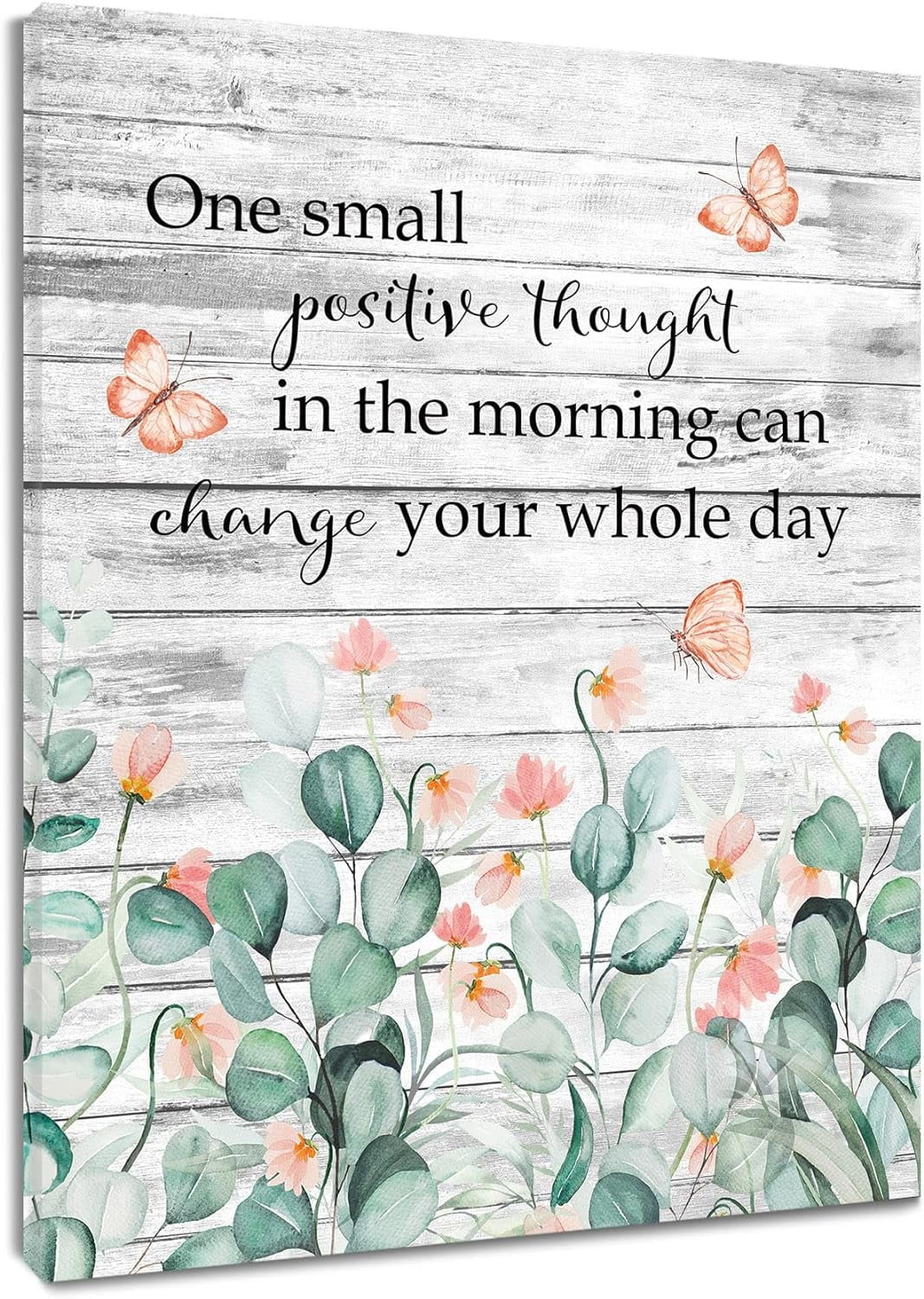 Inspirational Quotes Leaf Wall Art, Sage Green Eucalyptus Leaves and ...