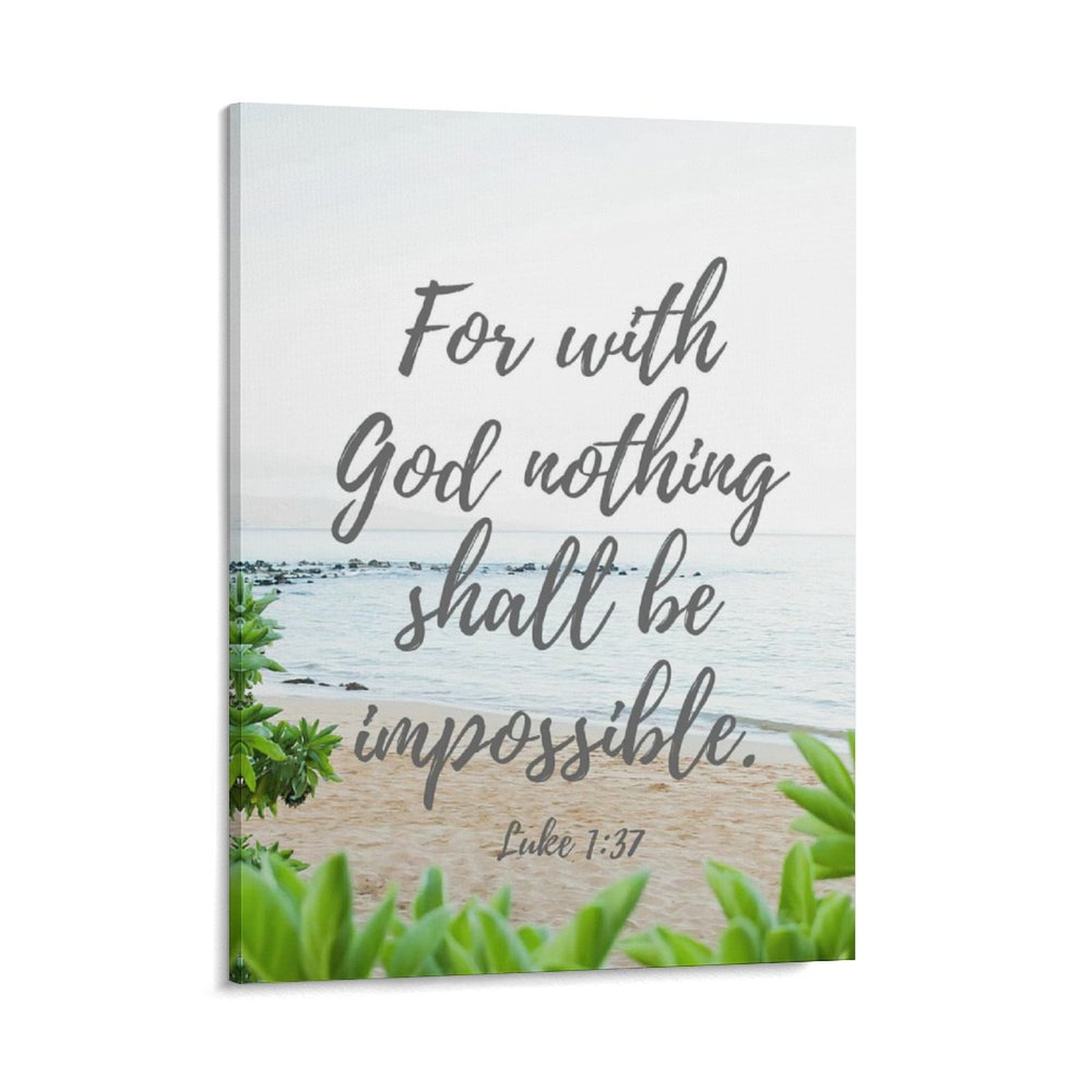 Inspirational Quotes Luke 1 37 Wall Art Bible Poetry Verses Framed ...