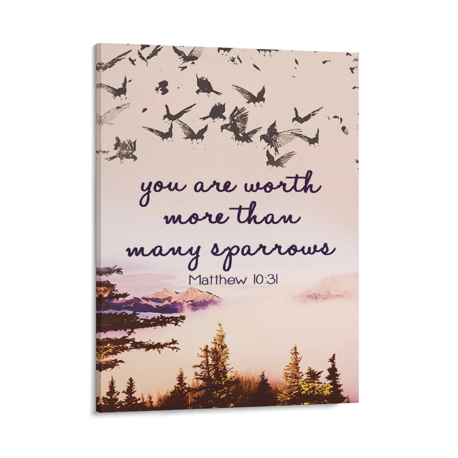 Inspirational Quotes Matthew 10 31 Wall Art Bible Poetry Verses Framed ...