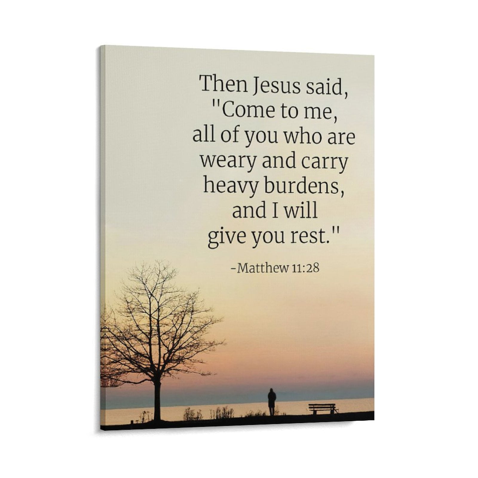 Inspirational Quotes Matthew 11 28 (2) Wall Art Bible Poetry Verses ...