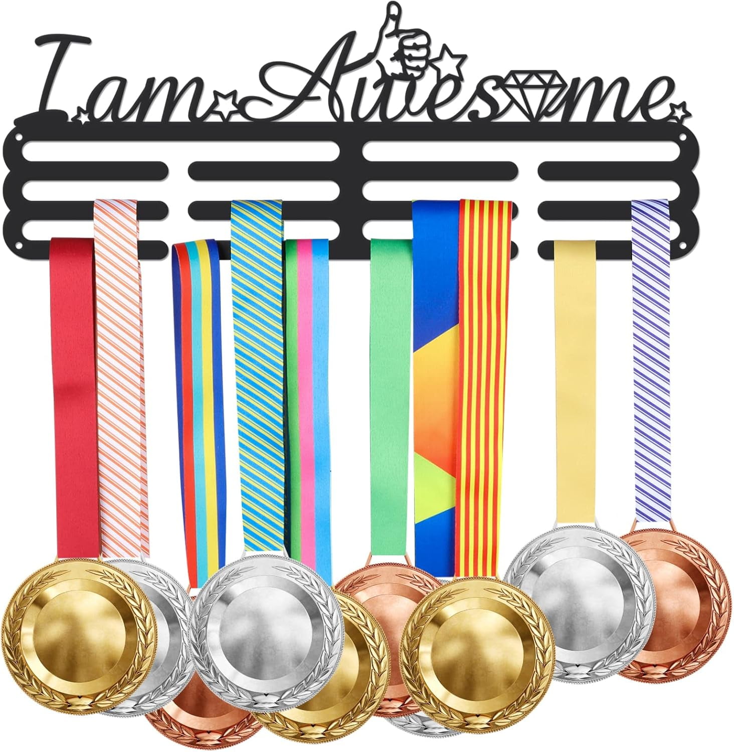 Inspirational Quotes Medal Hanger Display I Am Awesome Medal Display ...