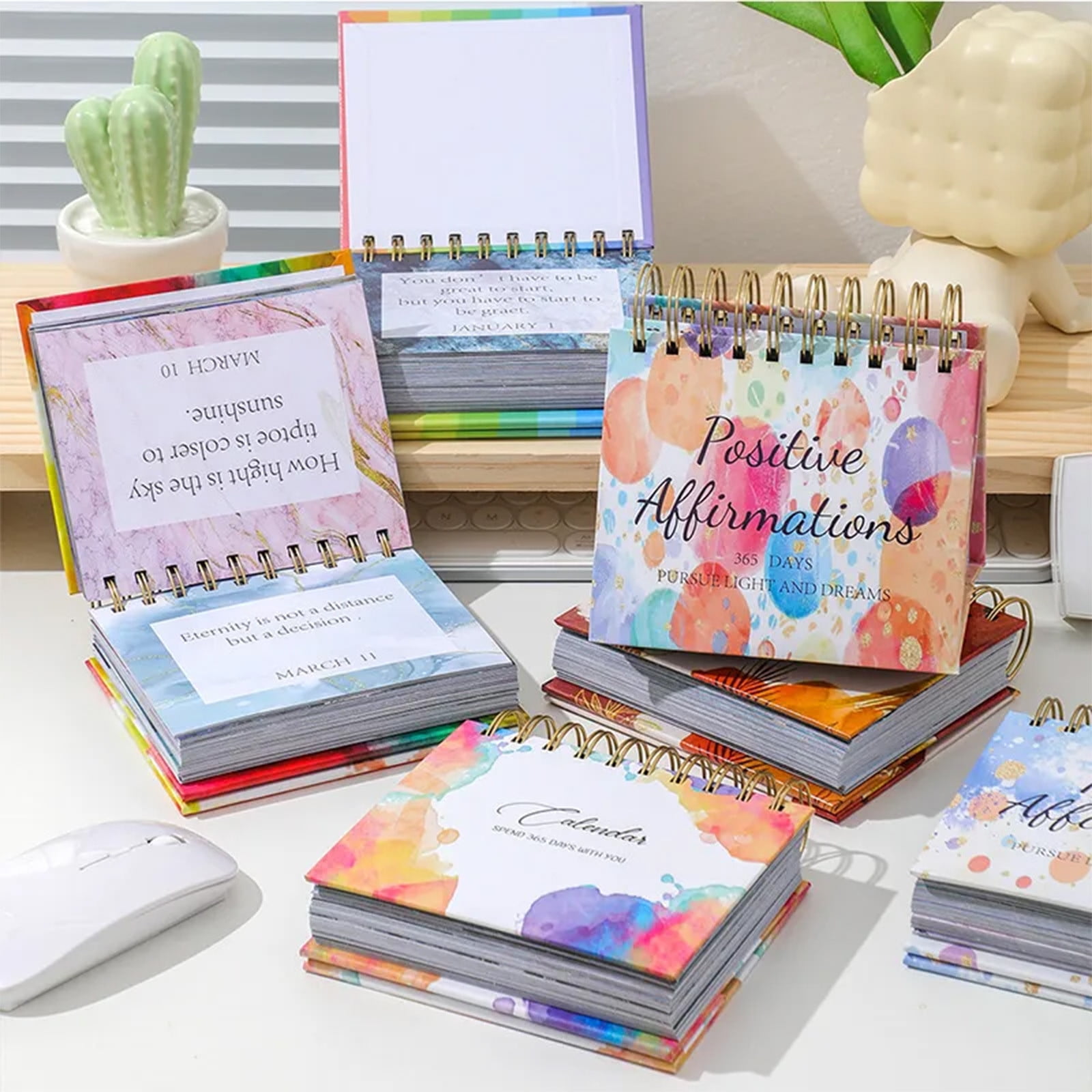 Inspirational Quotes Mini Calendar, Desk Wall Decor, 12-Month Layout ...