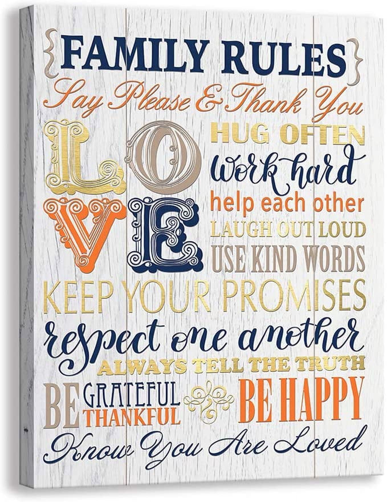 Inspirational Quotes Motto Canvas Wall Art,Family Prints Signs Framed ...