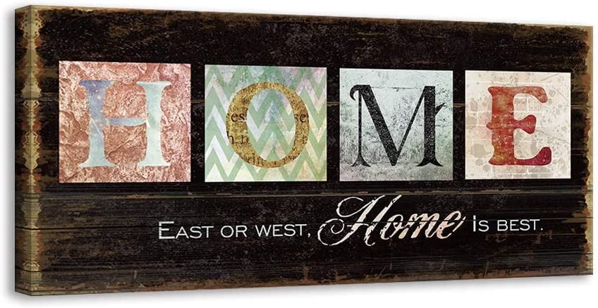 Inspirational Quotes Motto Canvas Wall Art,Family Prints Signs Framed ...