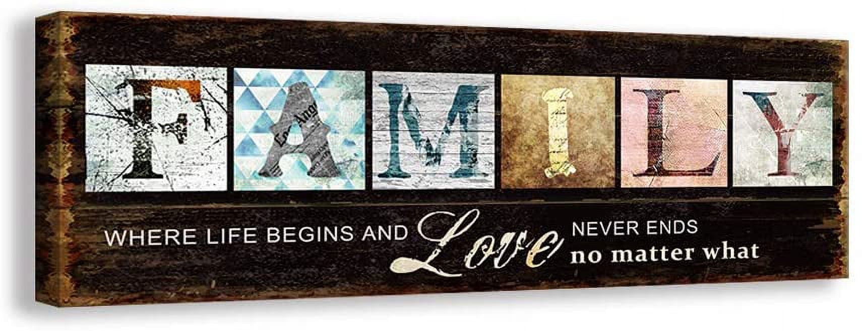 Inspirational Quotes Motto Canvas Wall Art,Family Prints Signs Framed ...