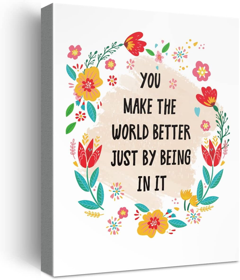 Inspirational Quotes Motto Framed Canvas Wall Art Gifts for Women Girls ...