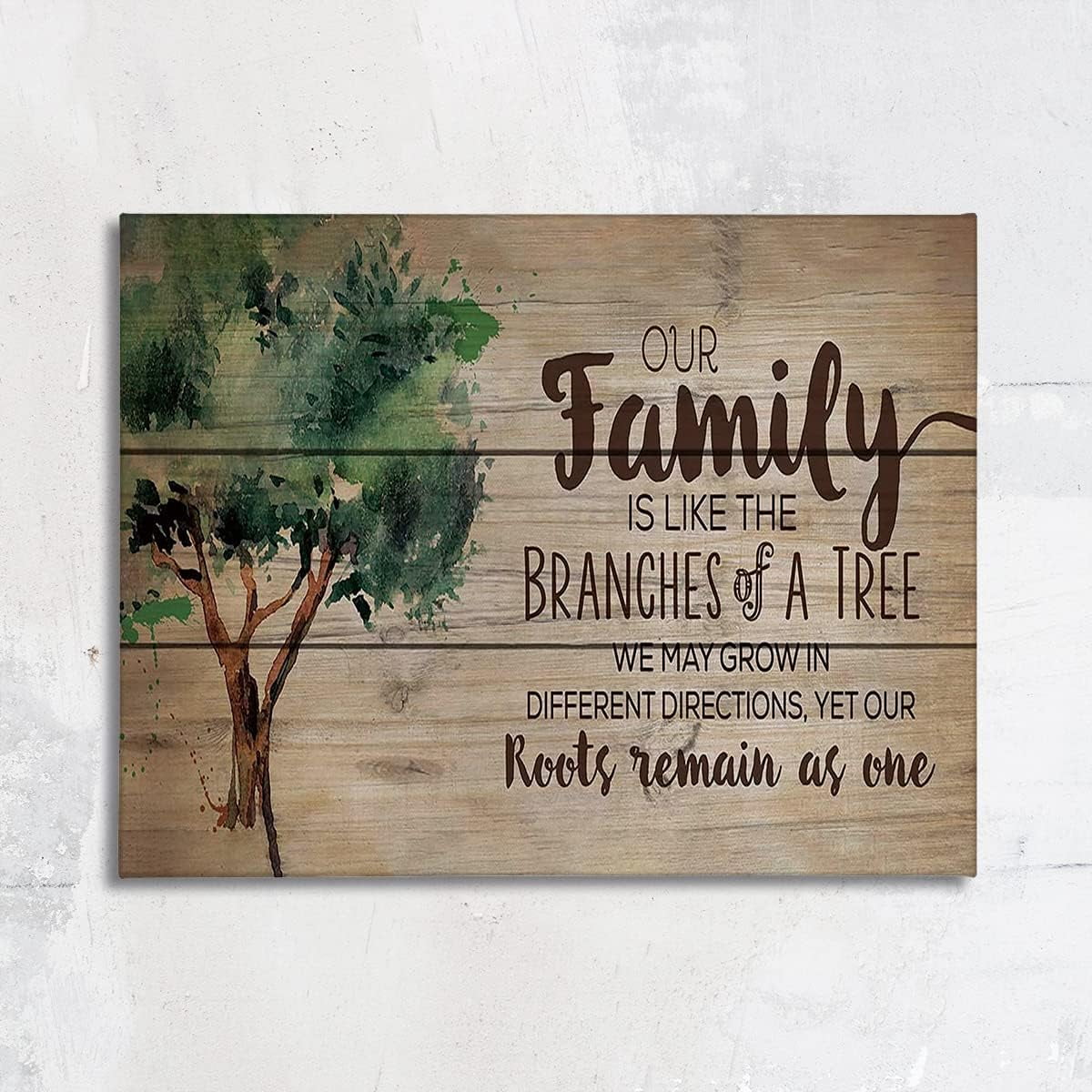 Inspirational Quotes Our Family Is Like The Branches Of A Tree Canvas ...
