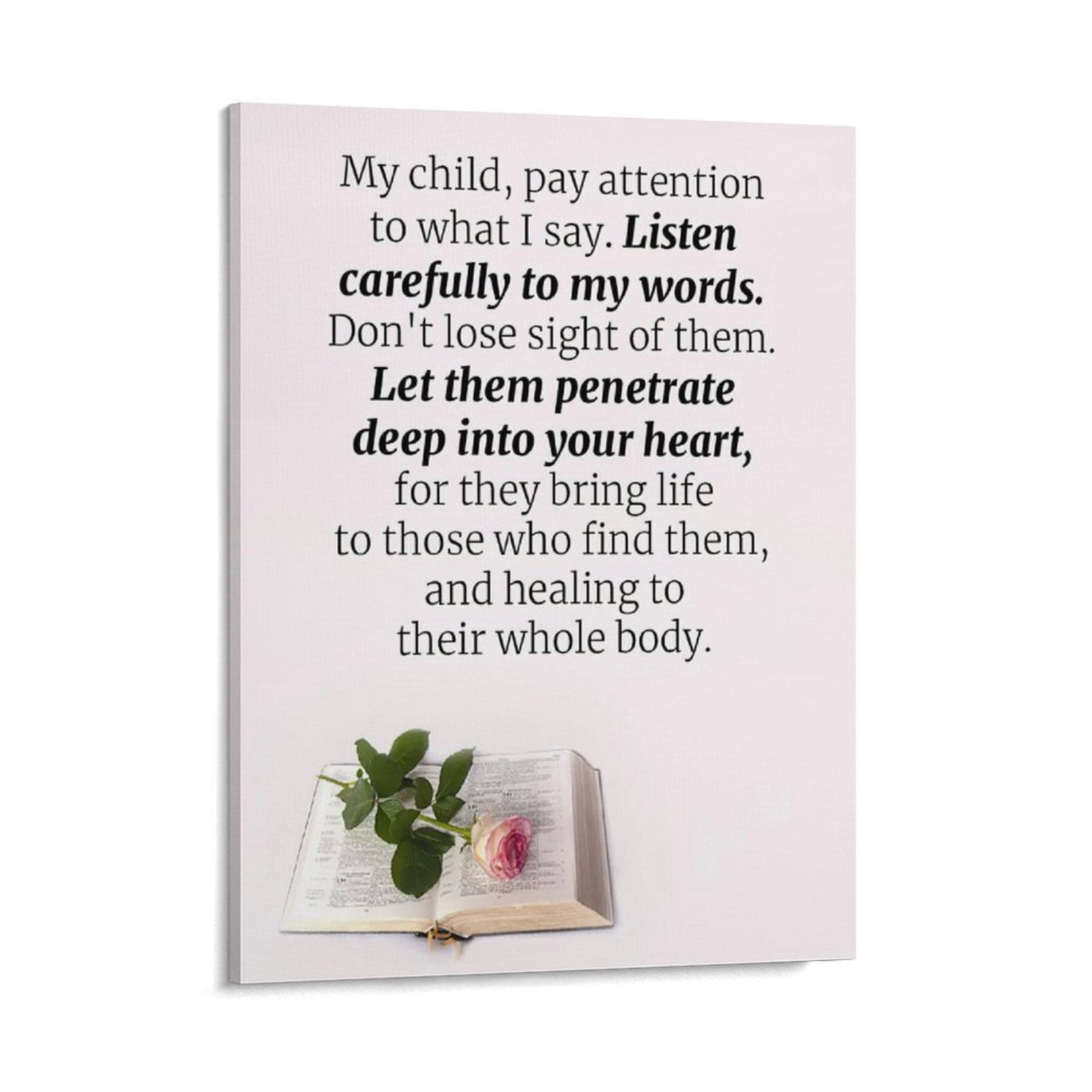 Inspirational Quotes Proverbs 4 20-22 Wall Art Bible Poetry Verses ...