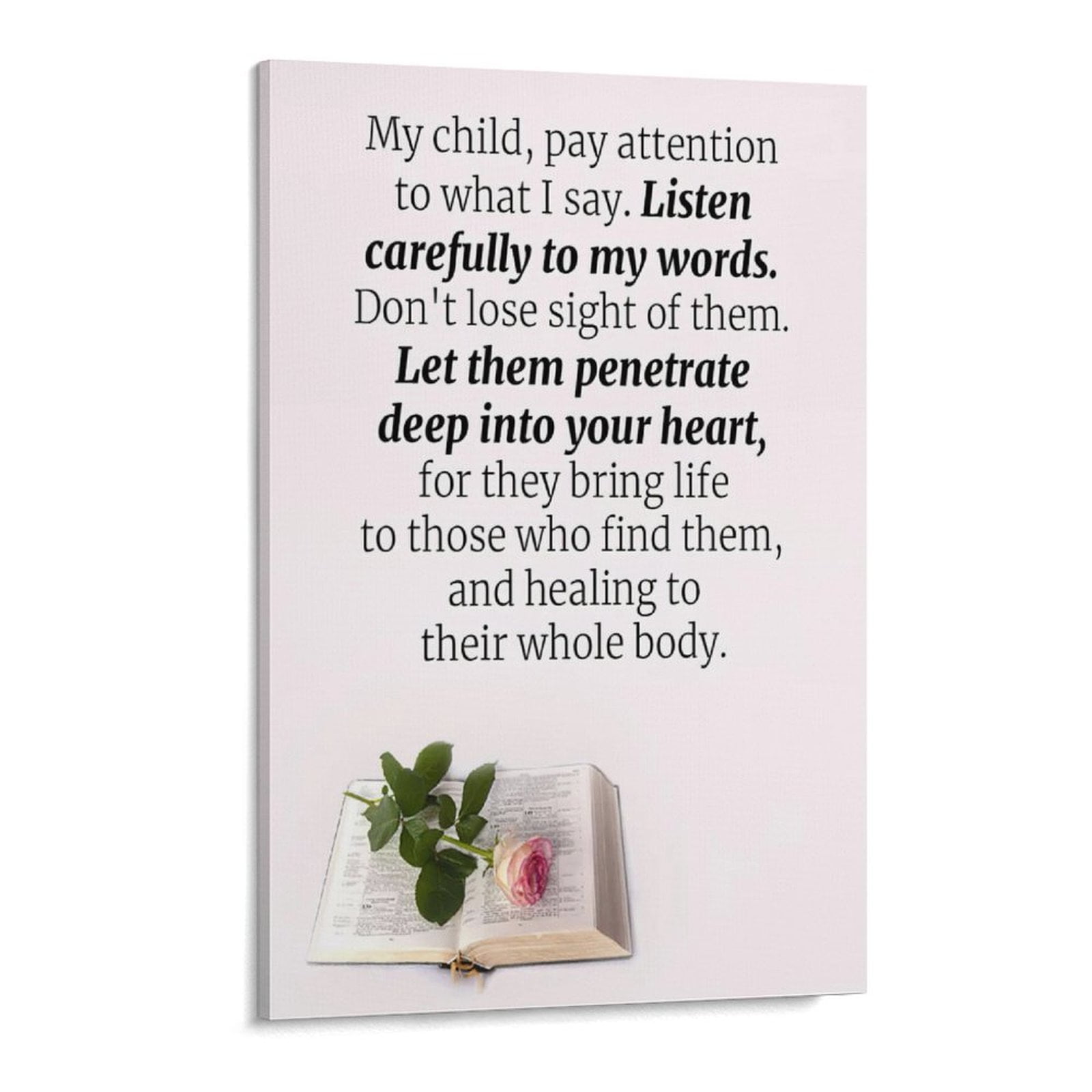 Inspirational Quotes Proverbs 4 20-22 Wall Art Bible Poetry Verses ...