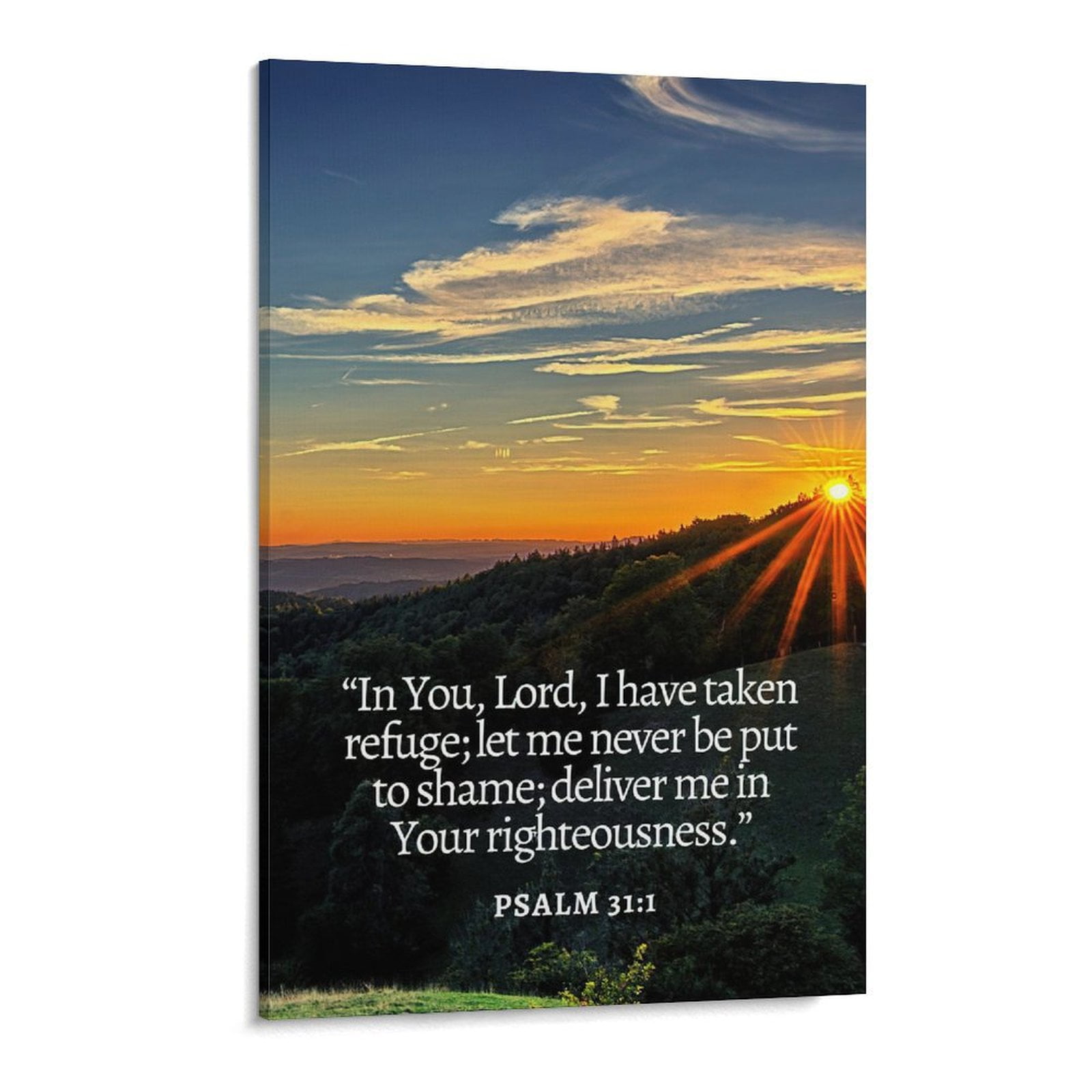 Inspirational Quotes Psalm 31 1 Wall Art Bible Poetry Verses Framed ...