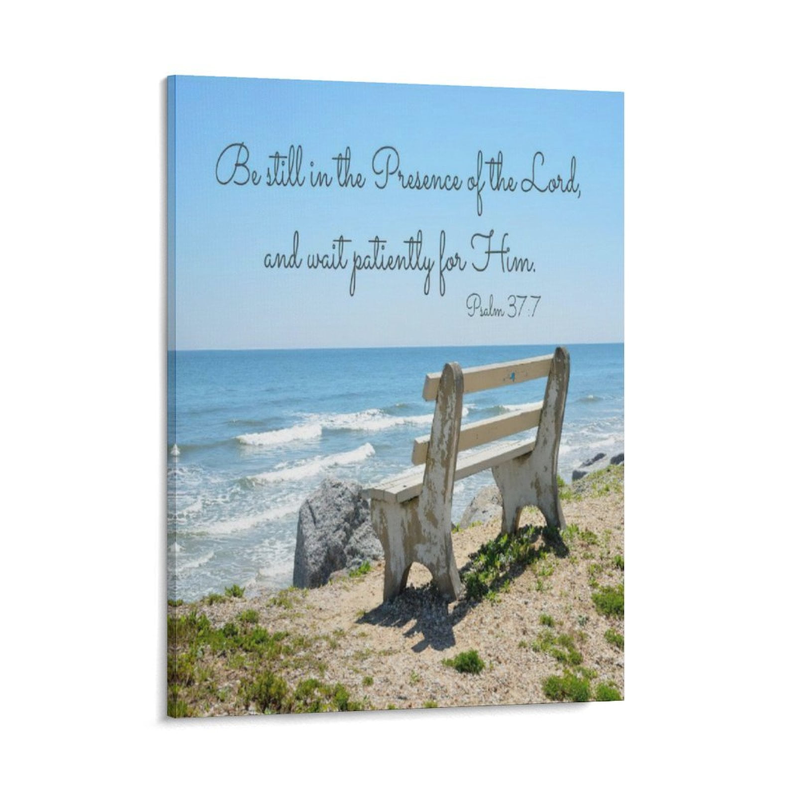 Inspirational Quotes Psalm 37 7 Wall Art Bible Poetry Verses Framed ...