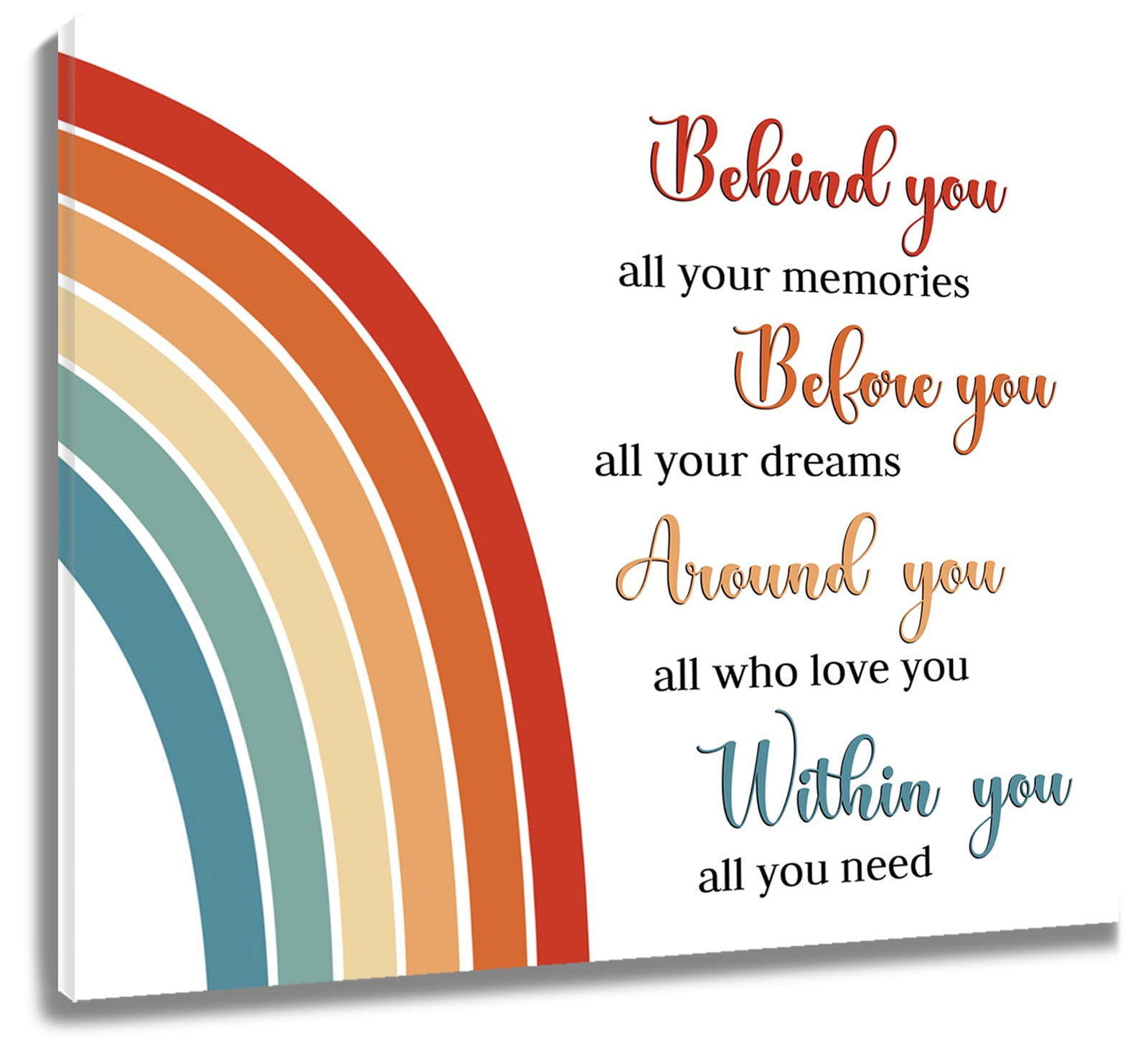 Inspirational Quotes Rainbow Wall Art Watercolor Rainbow with ...