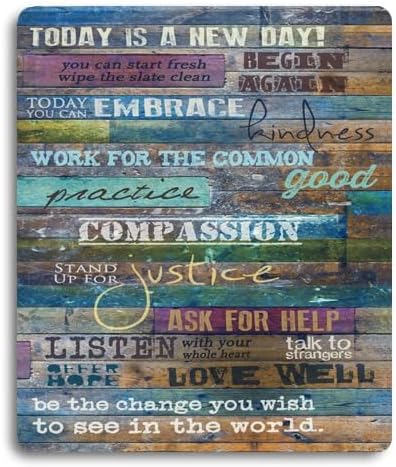 Inspirational Quotes Rustic Barn Wood Art Mouse Pad - Today is a New ...