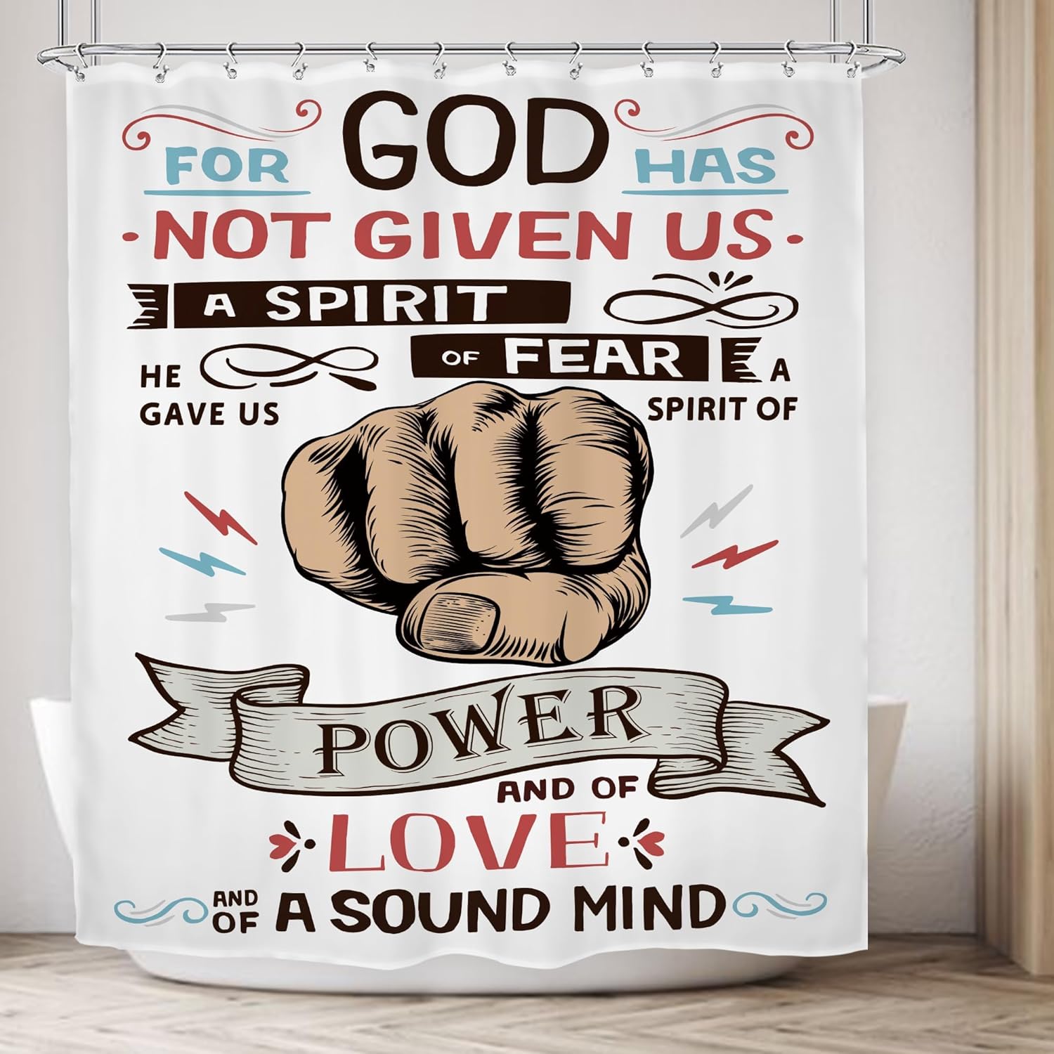 Inspirational Quotes Shower Curtain 60Wx72L Inch Rustic Motivational ...