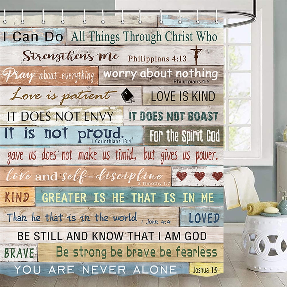 Inspirational Quotes Shower Curtain for Bathroom Decor 72X72Inch ...