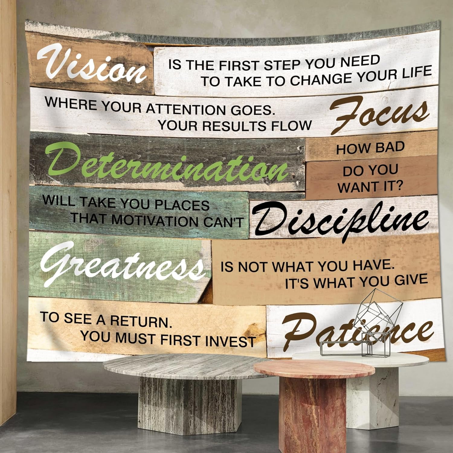 Inspirational Quotes Tapestry Wooden Board Motivational Positive Words ...