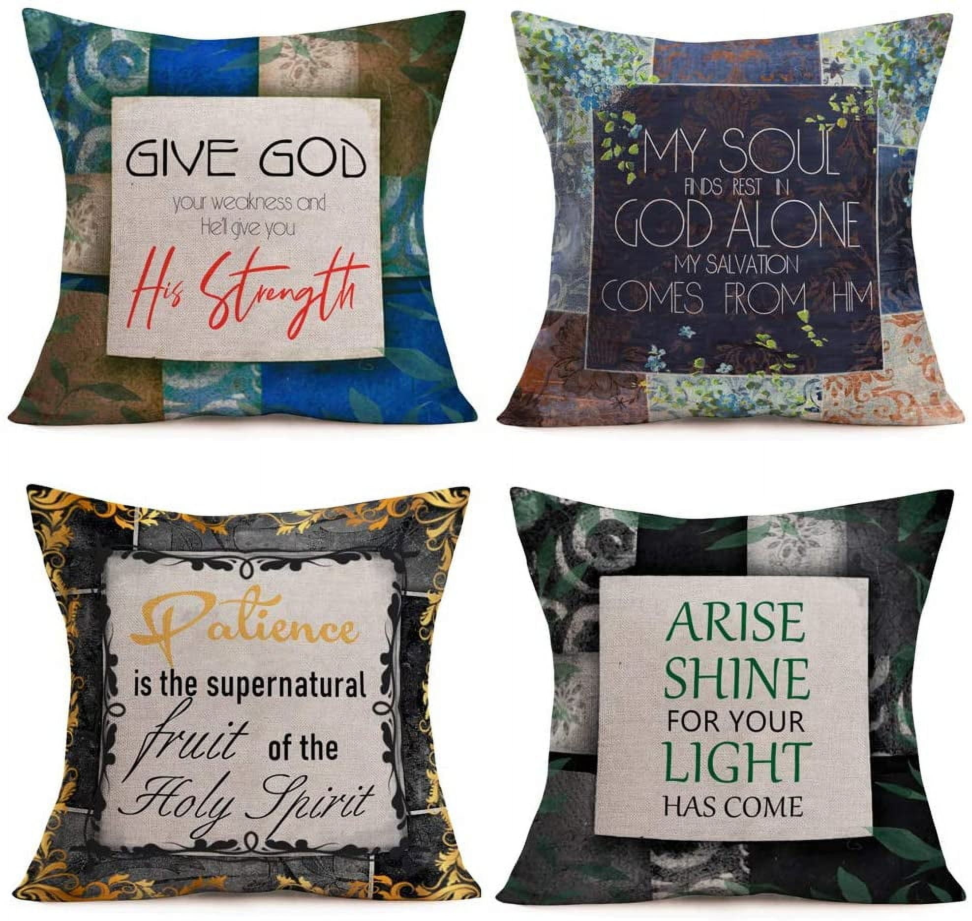 Inspirational Quotes Throw Pillow Covers Vintage Leaves with ...