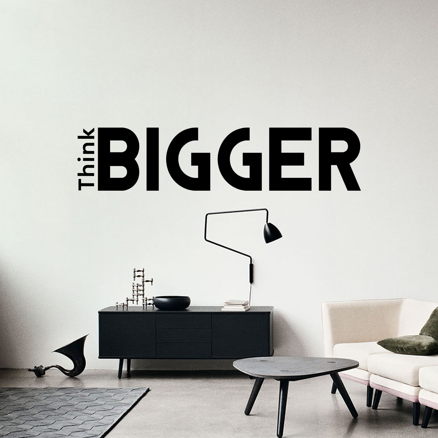 Inspirational Quotes Wall Art Decal - Think Bigger - 9" x 40" Office ...