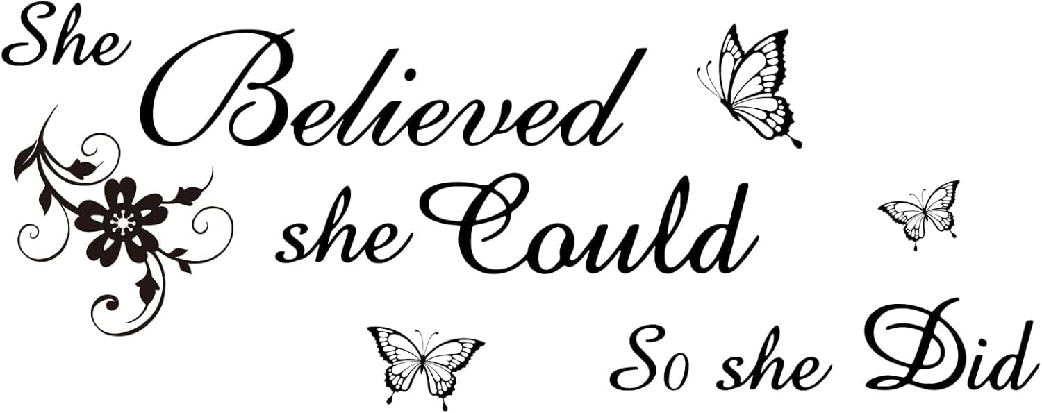 Inspirational Quotes Wall Decals She Believed She Could So She Did Wall ...