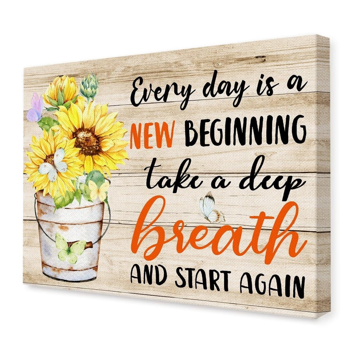 Inspirational Quotes Wall Decor,Every Day Is a New Beginning Positive ...