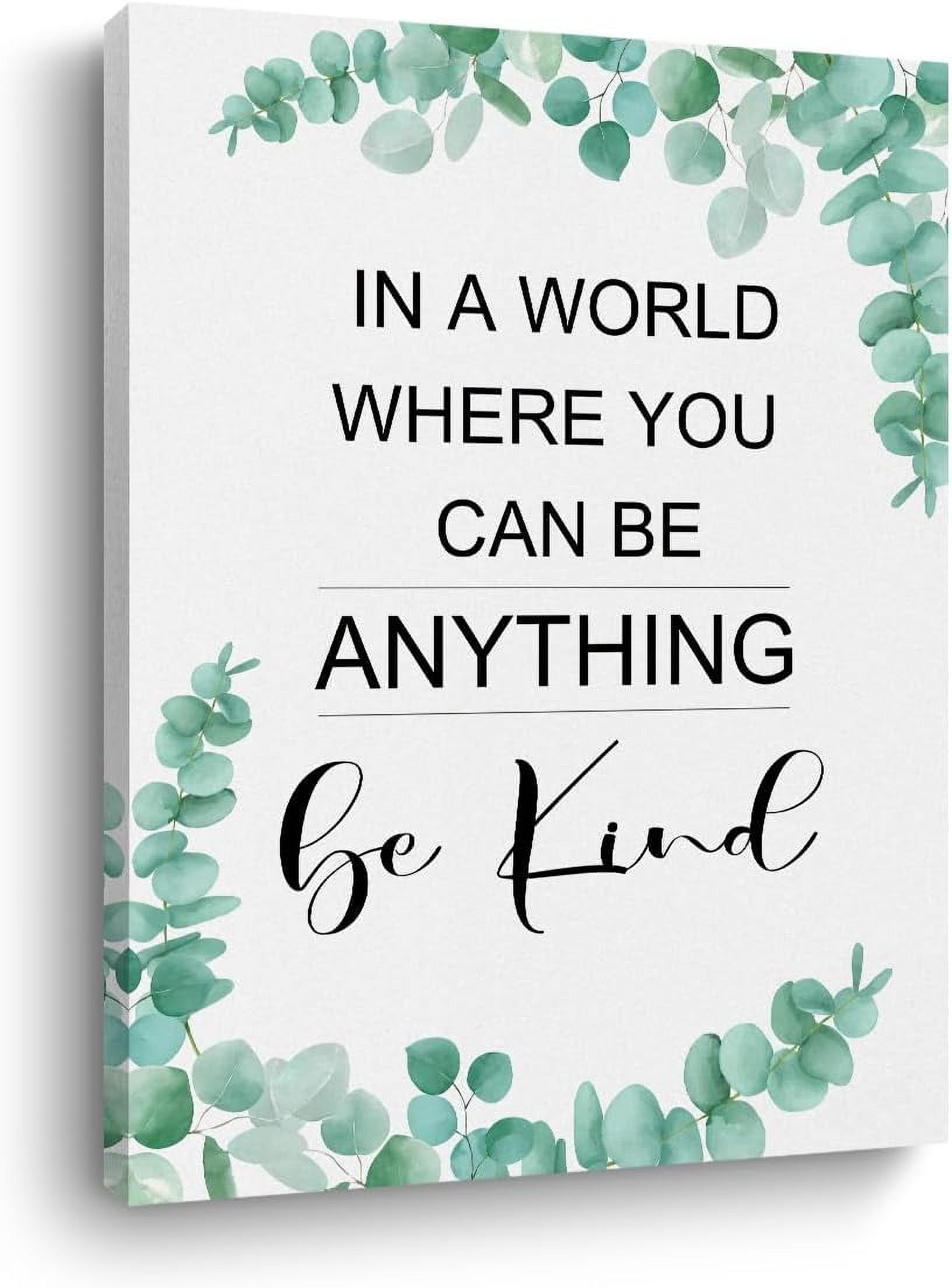 Inspirational Quotes Wall Decor Green Leaves of Eucalyptus Paintings ...