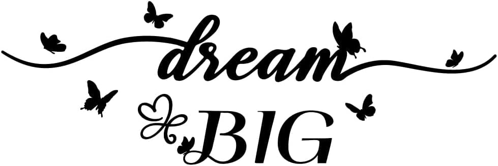 Inspirational Quotes Wall Sticker Dream Big Wall Decals Butterflies ...