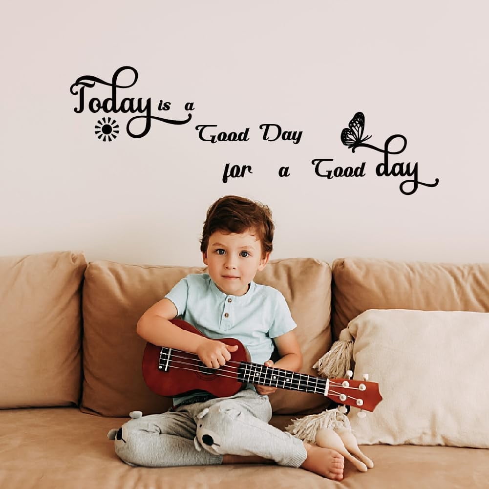 Inspirational Quotes Wall Sticker Today is A Good Day Wall Decals Black ...