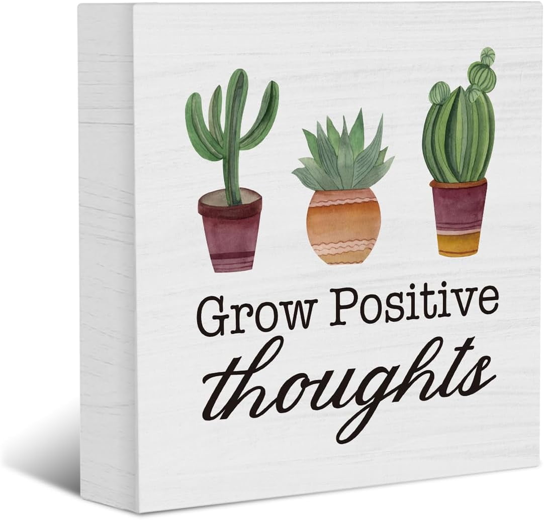 Inspirational Quotes Wood Block Plaque Box Signs, Rustic Farmhouse ...