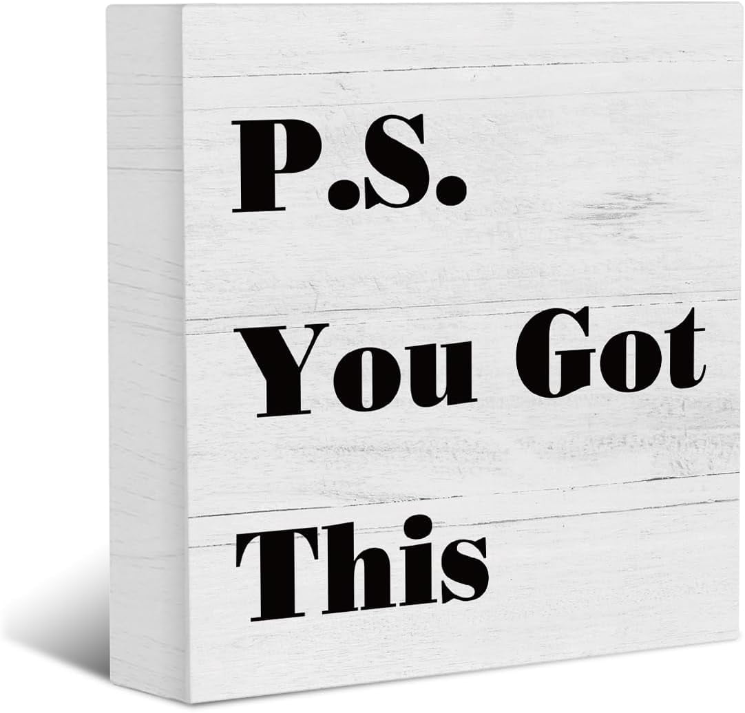 Inspirational Quotes Wood Block Plaque Box Signs, Rustic Farmhouse ...