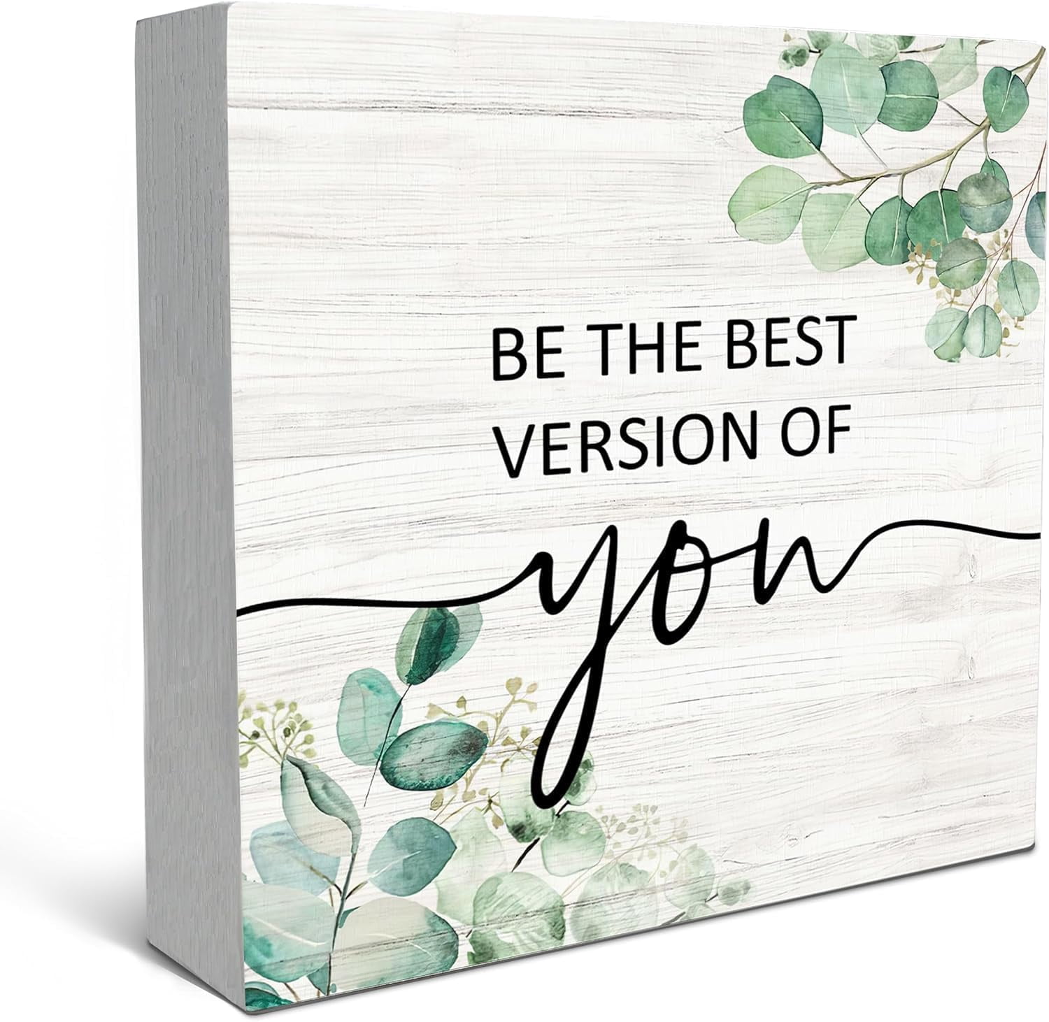 Inspirational Quotes Wood Box Sign Desk Decor Motivational Gifts Wooden ...