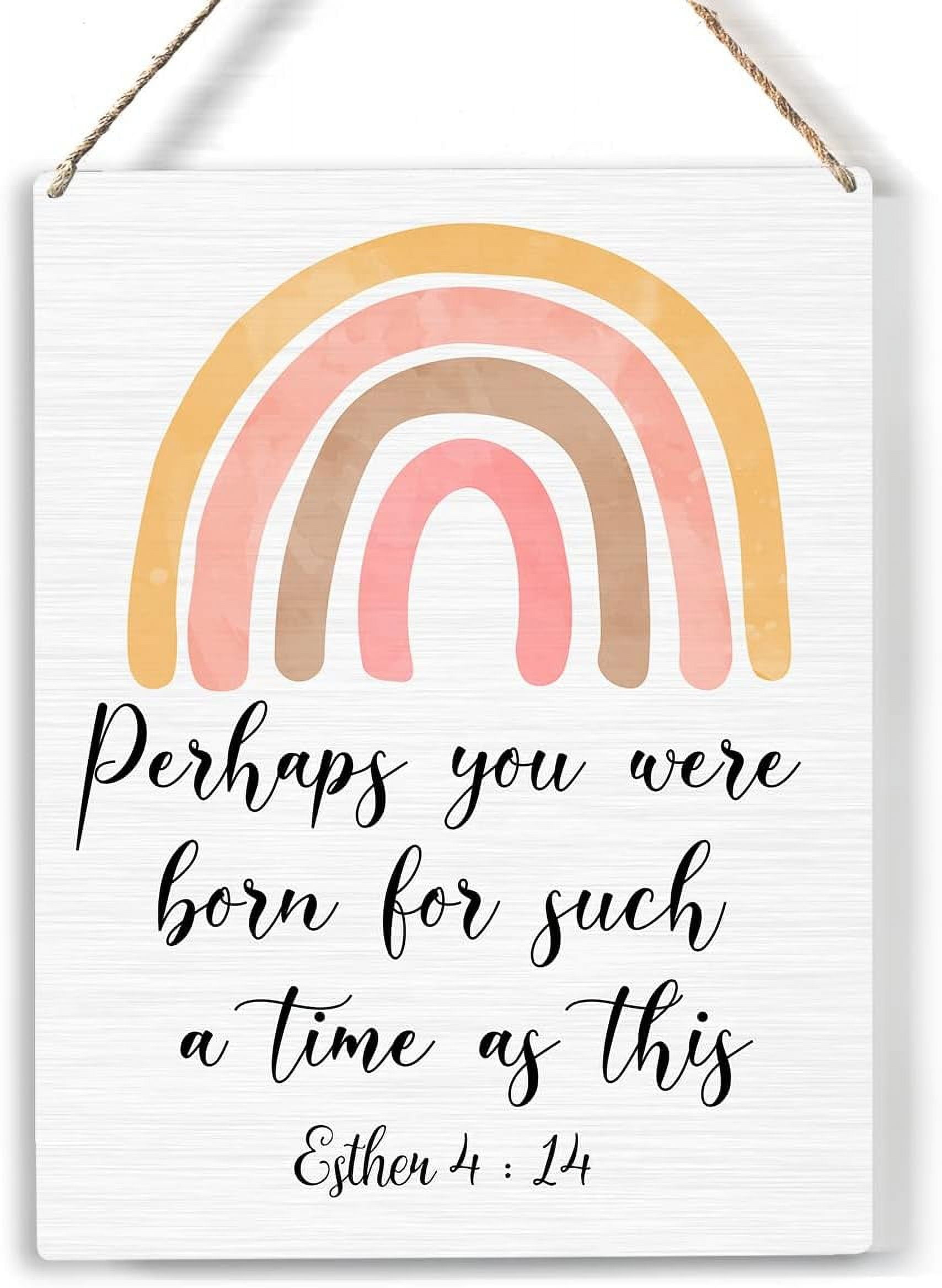 Inspirational Rainbow Bible Verse Wood Sign Esther 4 14 Christian ...