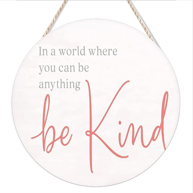 Inspirational Religious Round Hanging Wood Sign Christian Wreath Sign ...