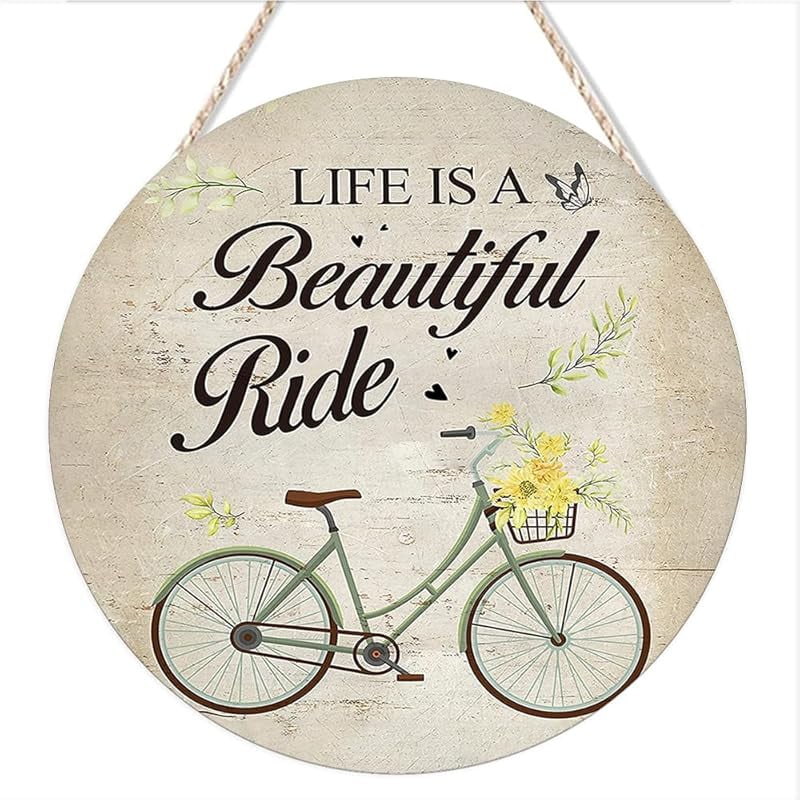 Inspirational Religious Round Hanging Wood Sign Christian Wreath Sign ...