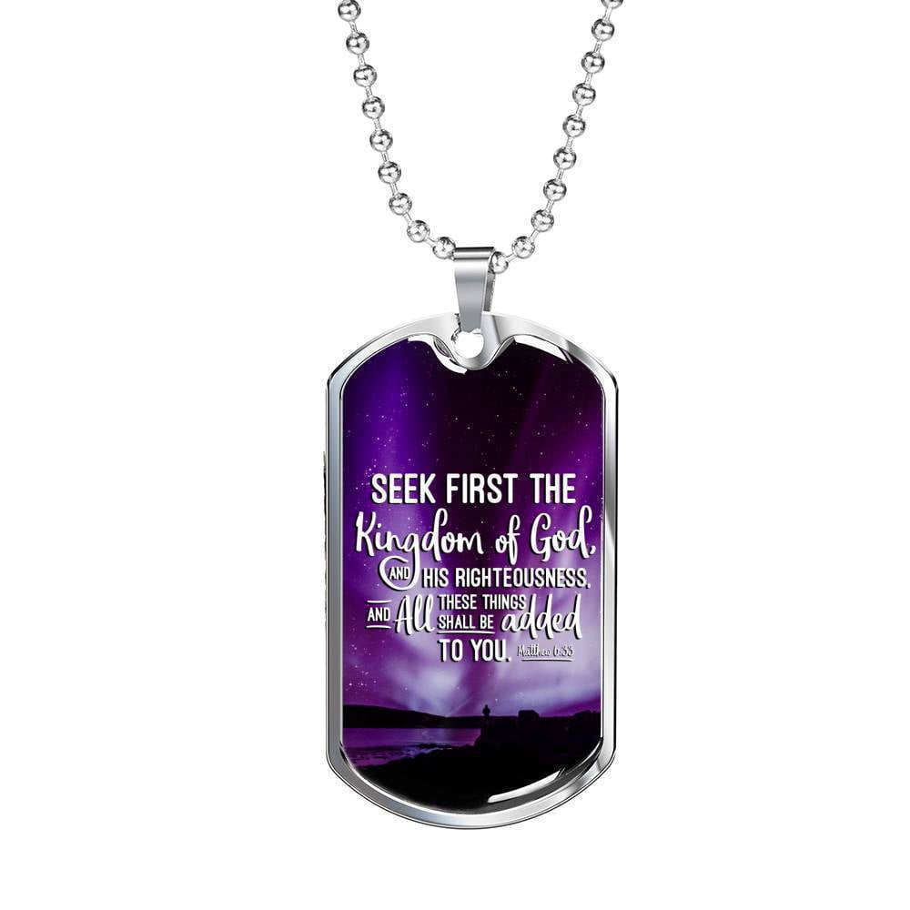 Inspirational Religious Seek God First Always Stainless Steel or 18k ...