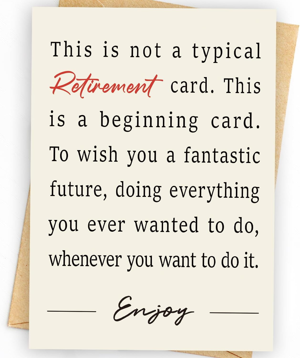 Inspirational Retirement Card – "Not a Typical Retirement Card ...