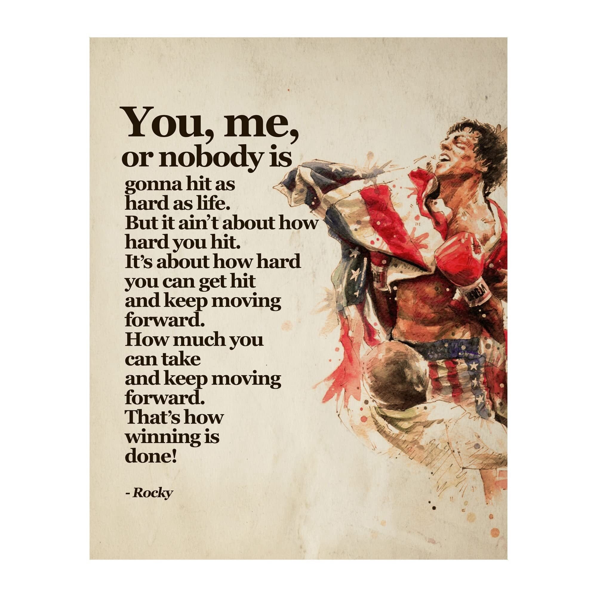 Inspirational Rocky Balboa Quote Wall Art Motivational Boxing Poster ...
