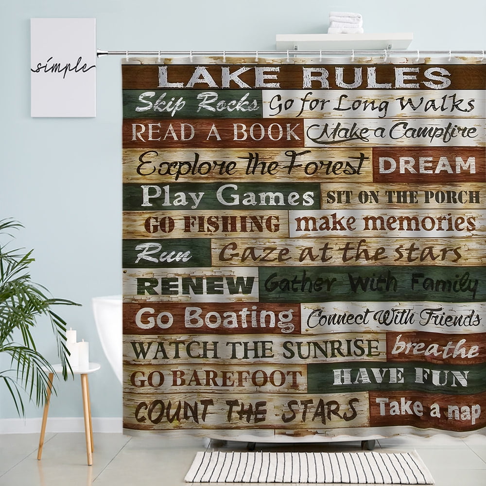 Inspirational Rules Shower Curtain Creative Design Famous Quotes ...