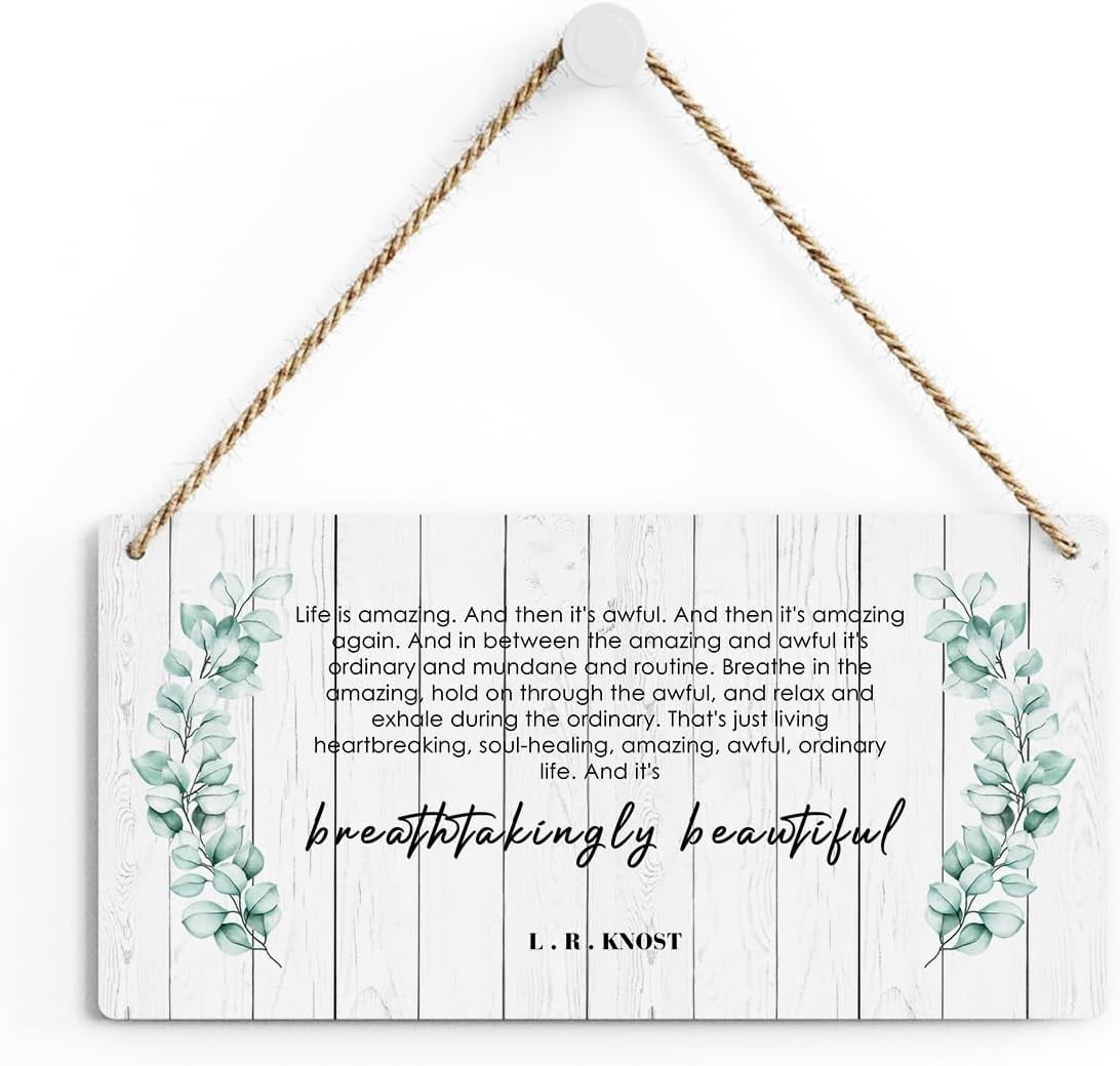 Inspirational Rustic Life Quote Wood Decor Sign, Life is Amazing and ...