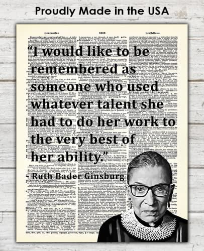 Inspirational Ruth Bader Ginsburg Wall Art, Be Remembered" 11x14 RBG ...