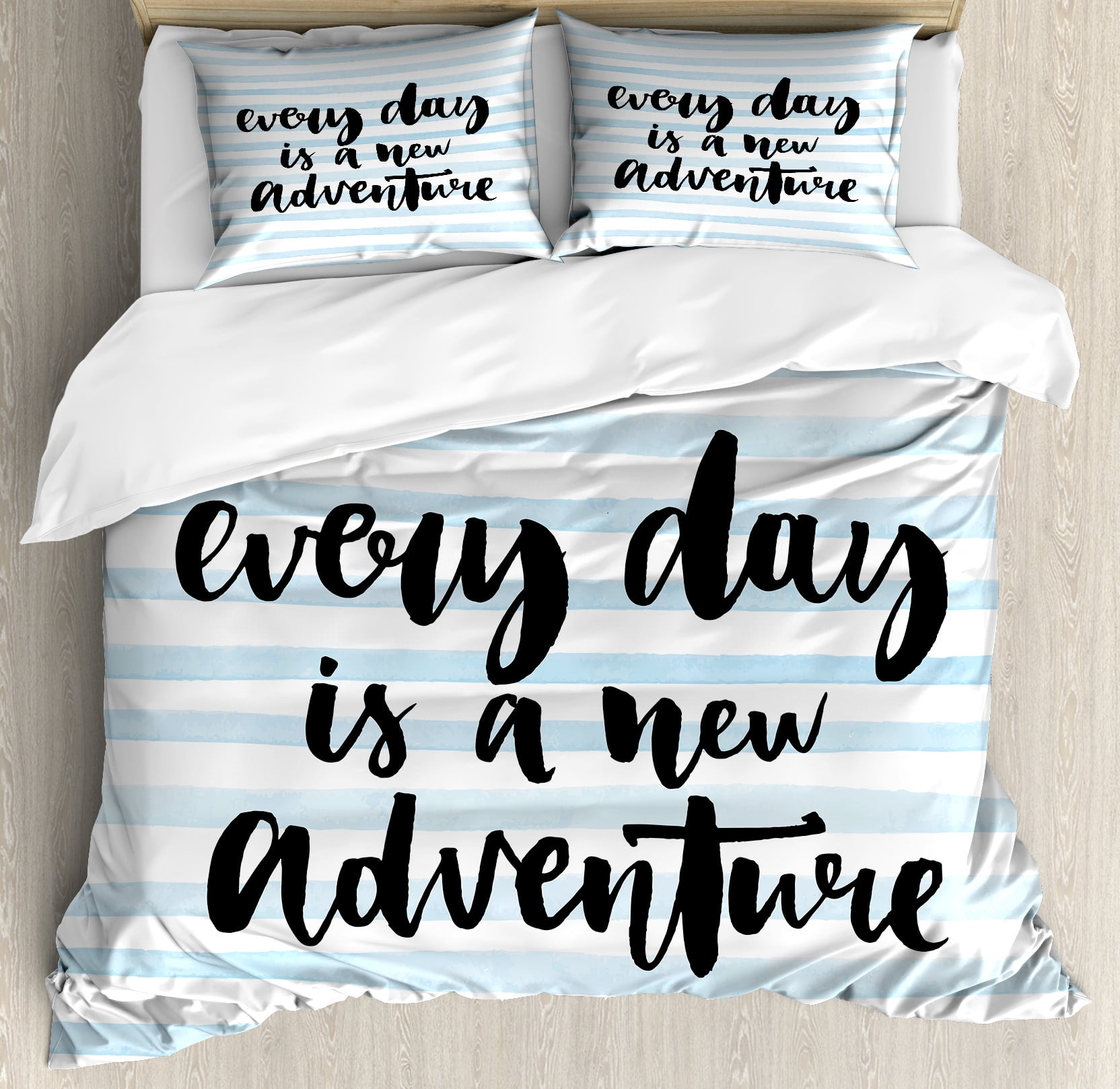 Inspirational Saying Duvet Cover Set, Every Day is a New Adventure ...