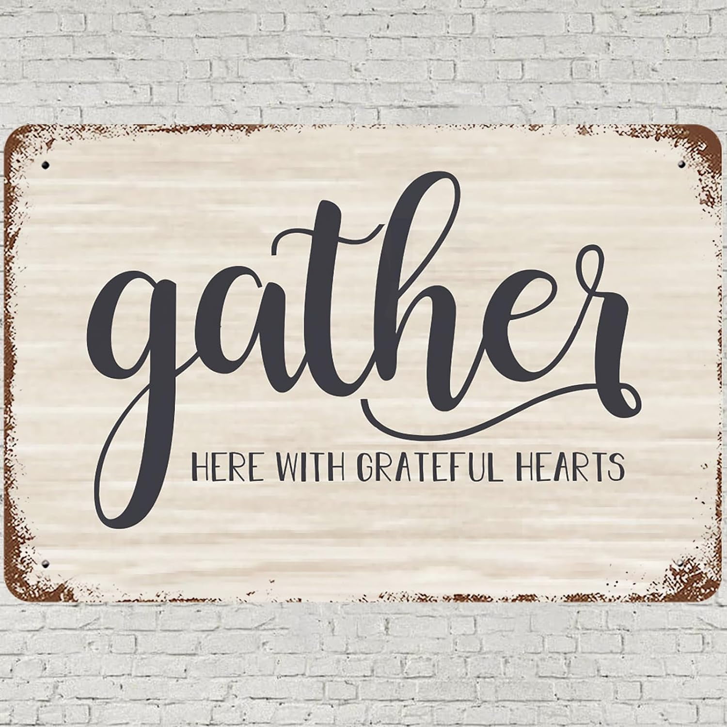 Inspirational Saying Quotes Gather Wall Art Decor, Wood Grain Gather ...