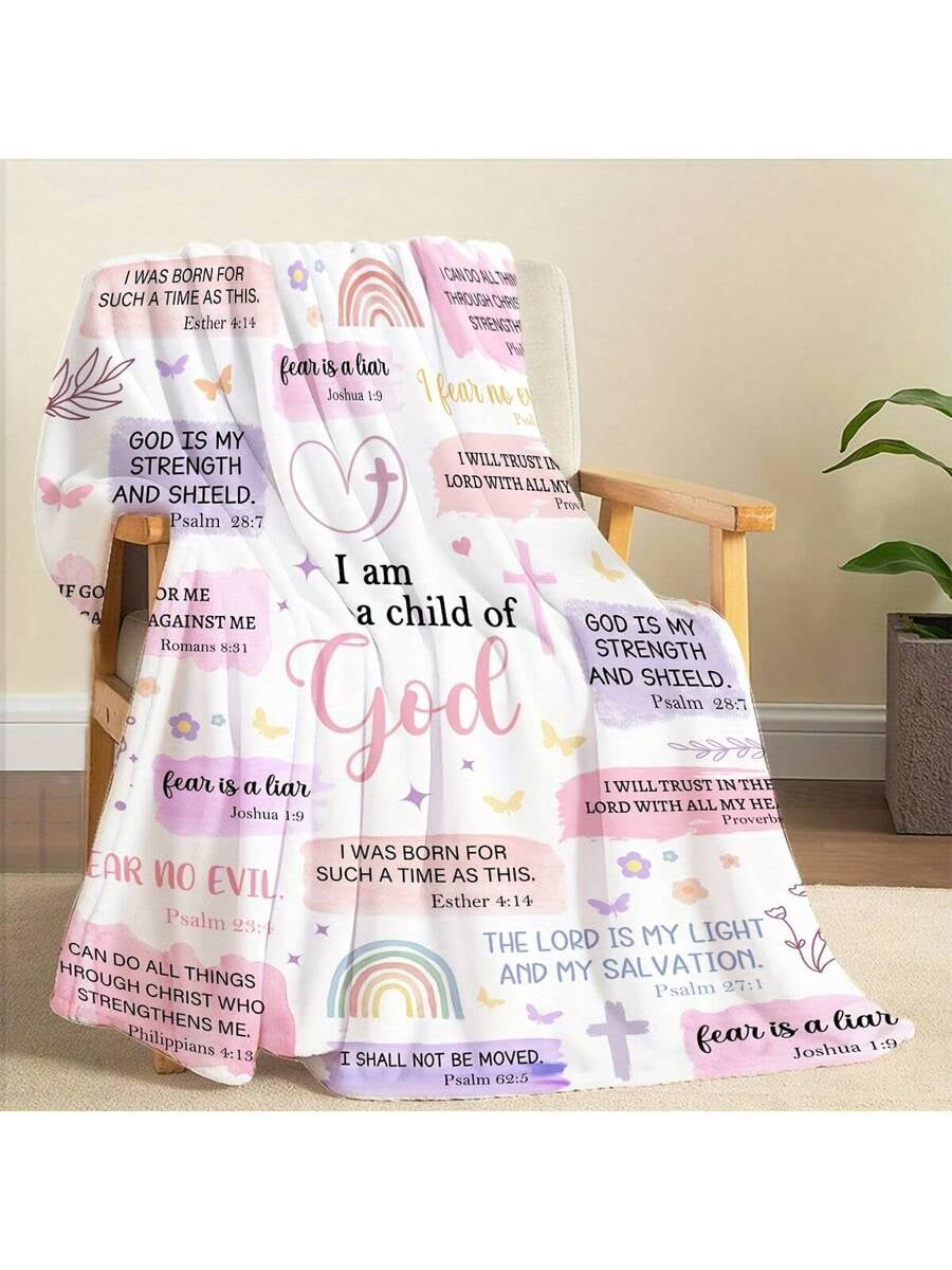 Inspirational Scripture Flannel Throw Blanket - Soft Polyester All ...