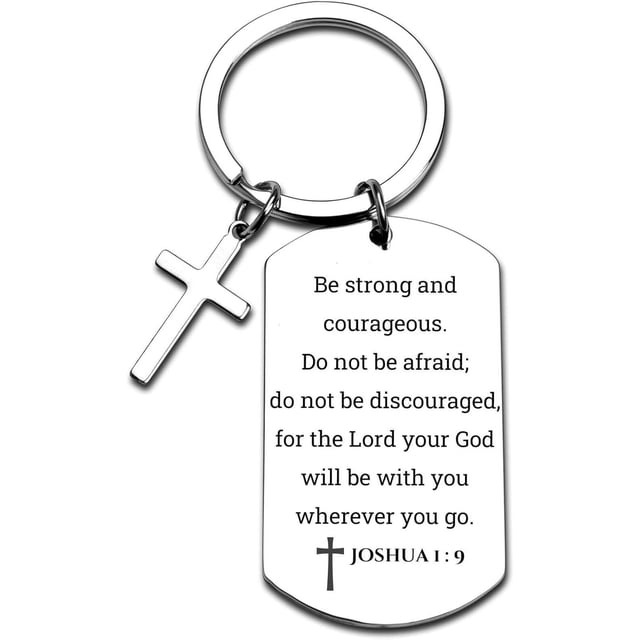 Inspirational Scripture Metal Key Chains with Cross Pendant - Bible ...