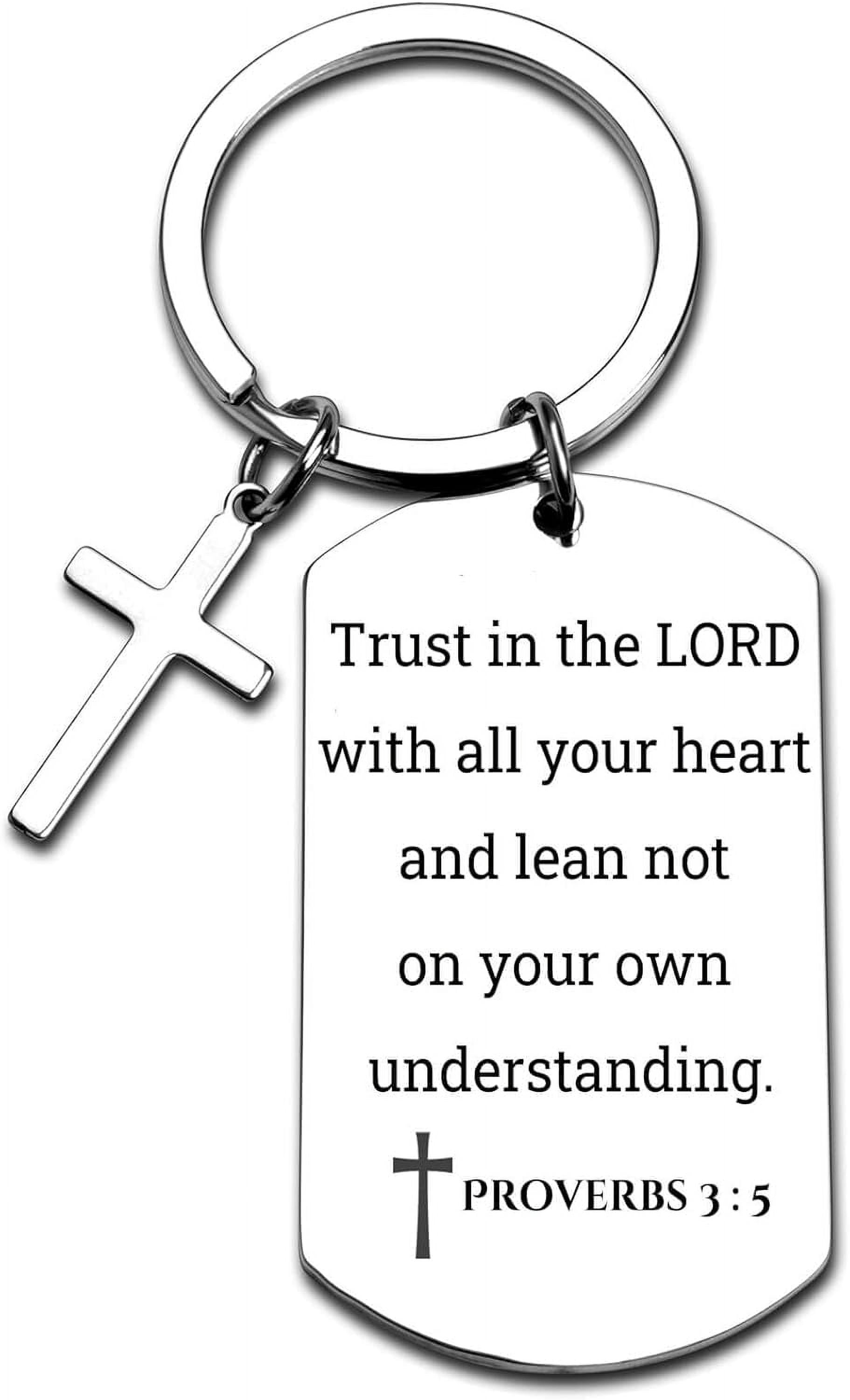 Inspirational Scripture Metal Key Chains with Cross Pendant - Bible ...