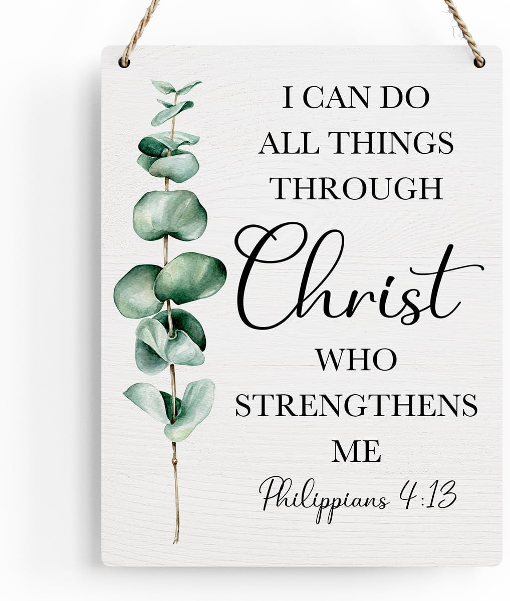 Inspirational Scripture Wall Art Bible Verses Philippians 4:13 Wooden ...