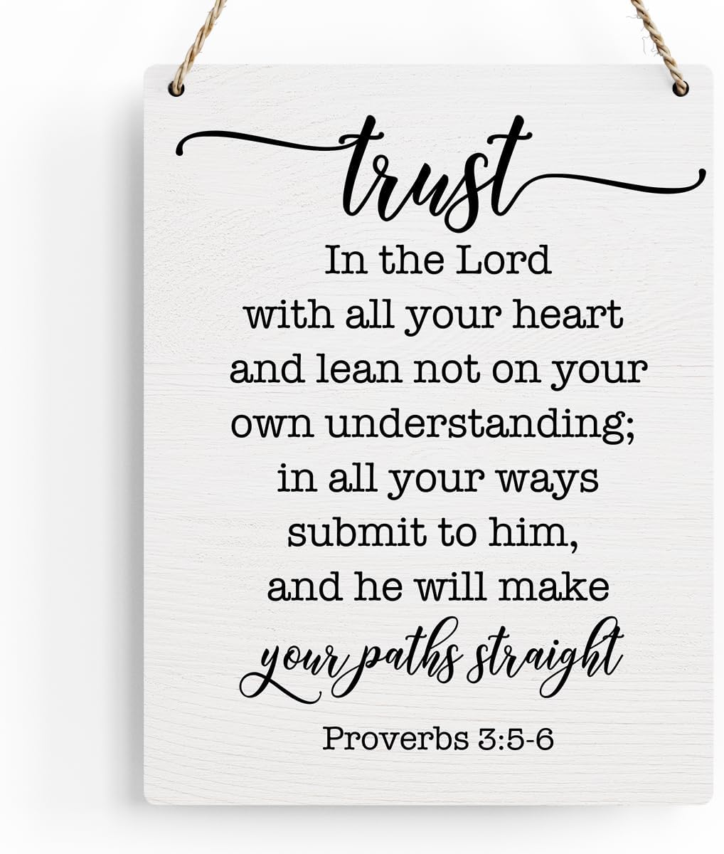 Inspirational Scripture Wall Art Bible Verses Proverbs 3:5-6 Wall Decor ...
