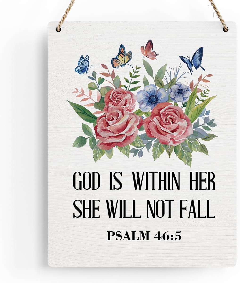 Inspirational Scripture Wall Art Bible Verses Psalm 46:5 Wall Decor ...