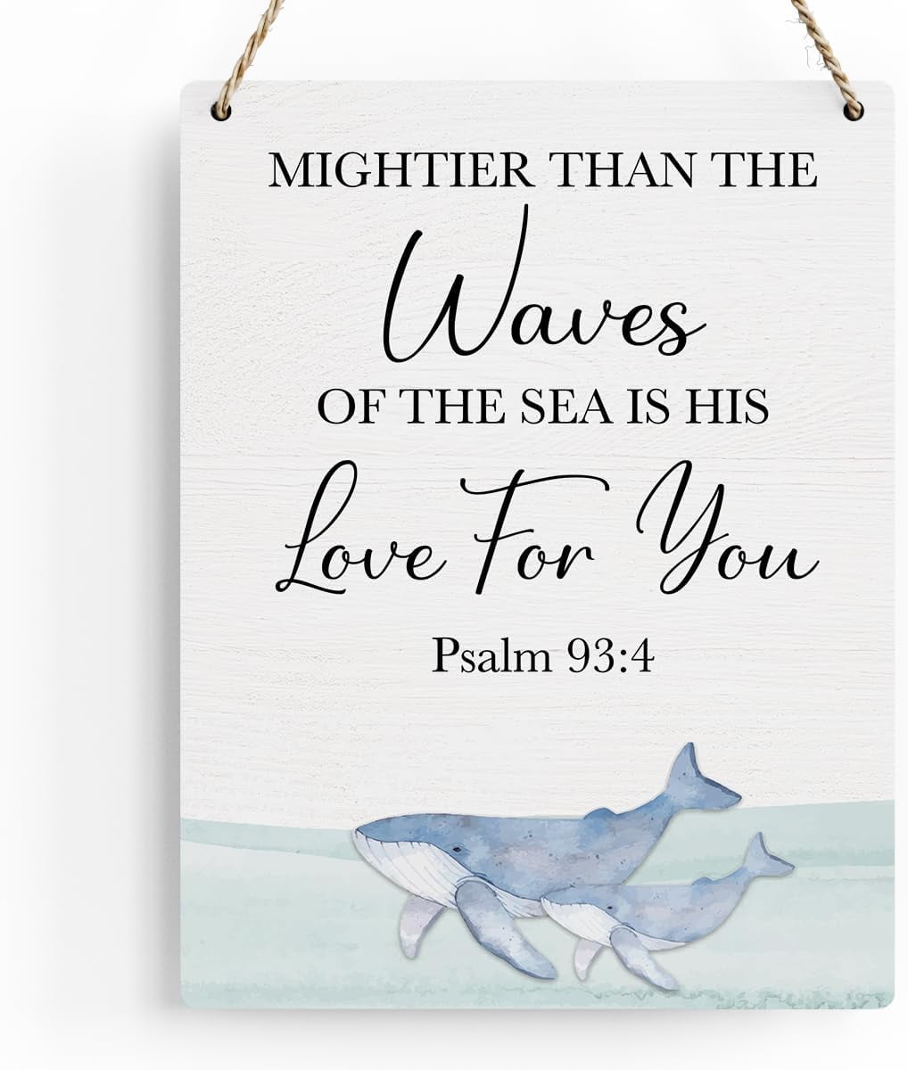 Inspirational Scripture Wall Art Bible Verses Psalm 93:4 Wooden Hanging ...